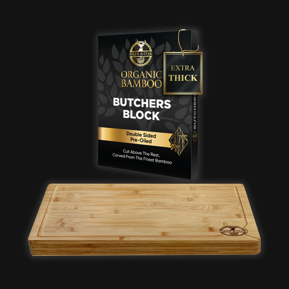 Premium Wooden Bamboo Butchers Block Chopping Cutting Board – Deer & Oak