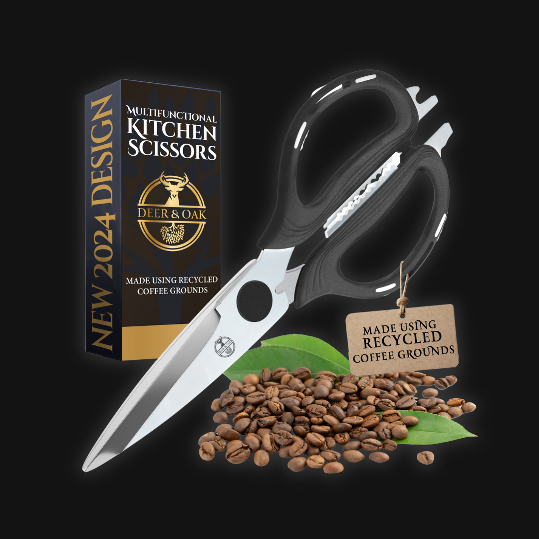 Eco-Friendly Premium Kitchen Scissors Handles Made from Recycled Coffe ...